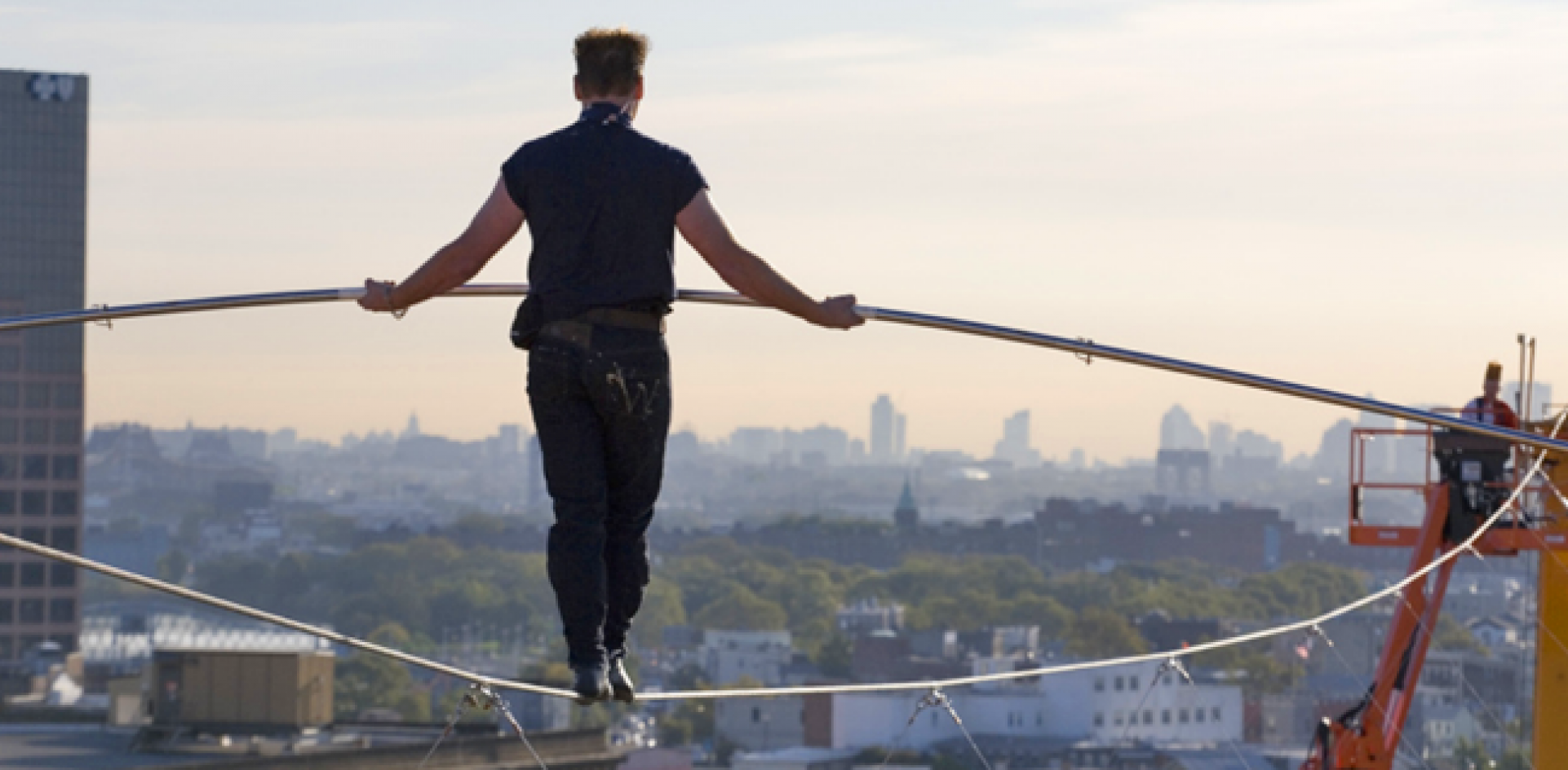 Nik Wallenda tightrope walk over Niagara Falls Table Rock Centre